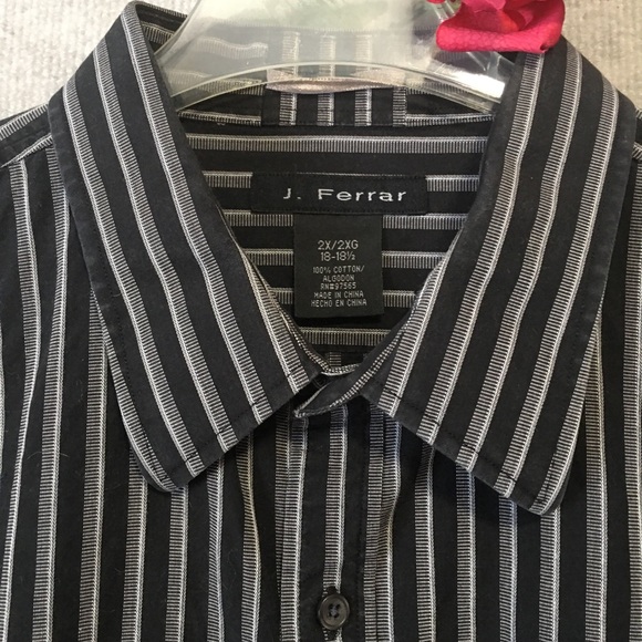 jf j.ferrar | Shirts | Shirt J Ferrar 2x 8185 Black White Gray Stripes ...